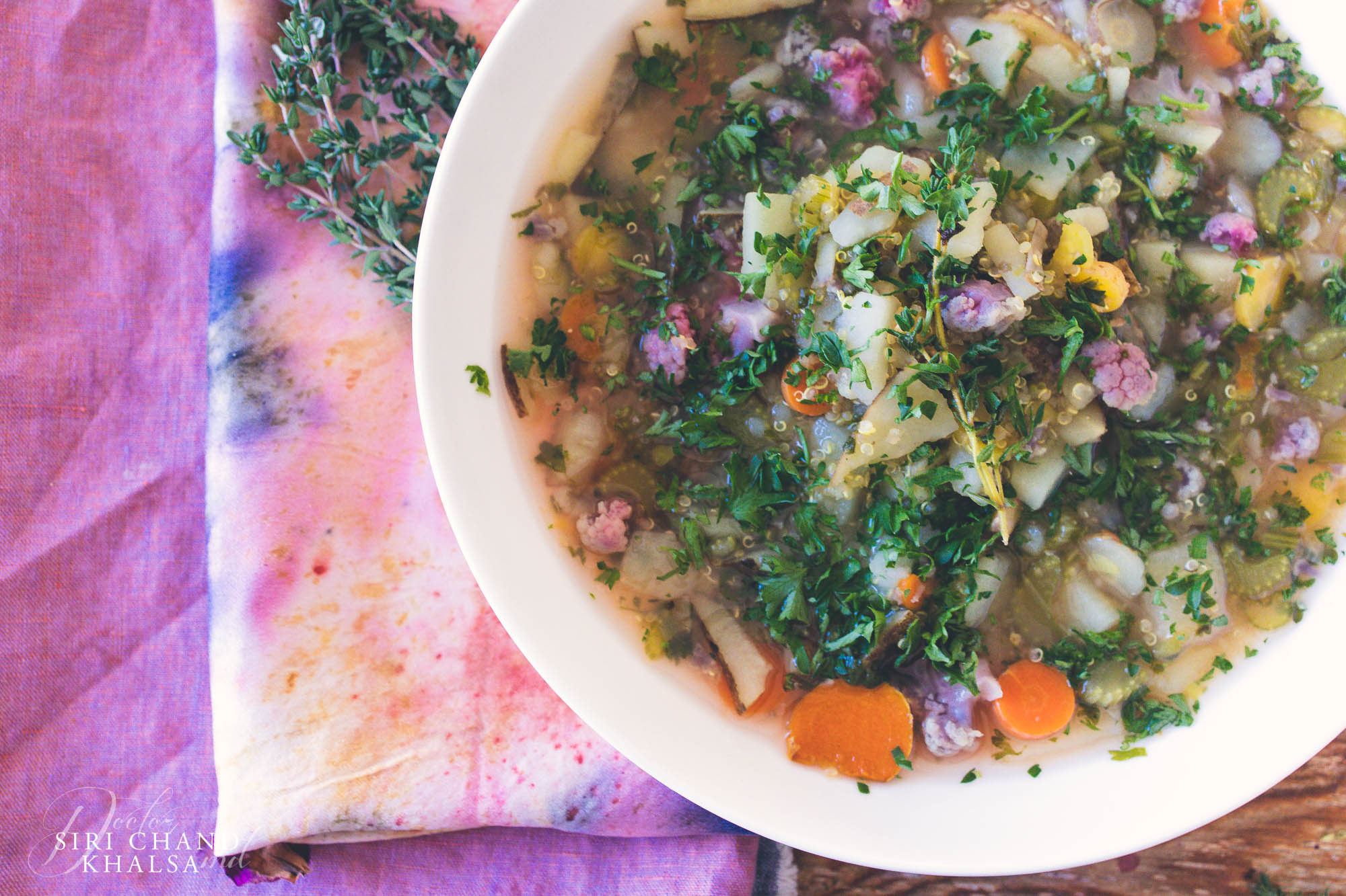 Savory Quinoa Vegetable Soup | In the kitchen with Dr. Siri Chand
